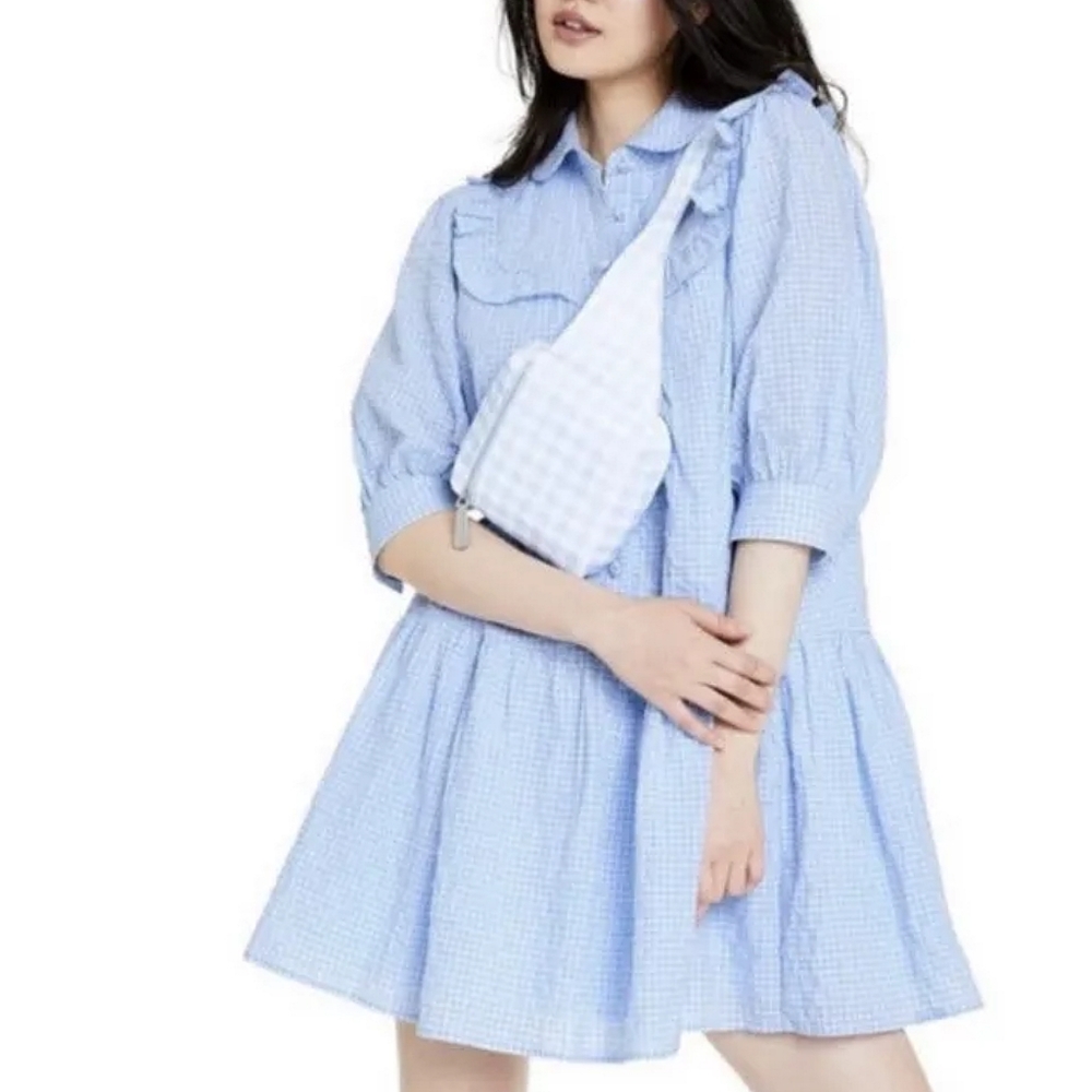 Sandy Liang X Target Blue Gingham Texture Cotton Baby… - Gem